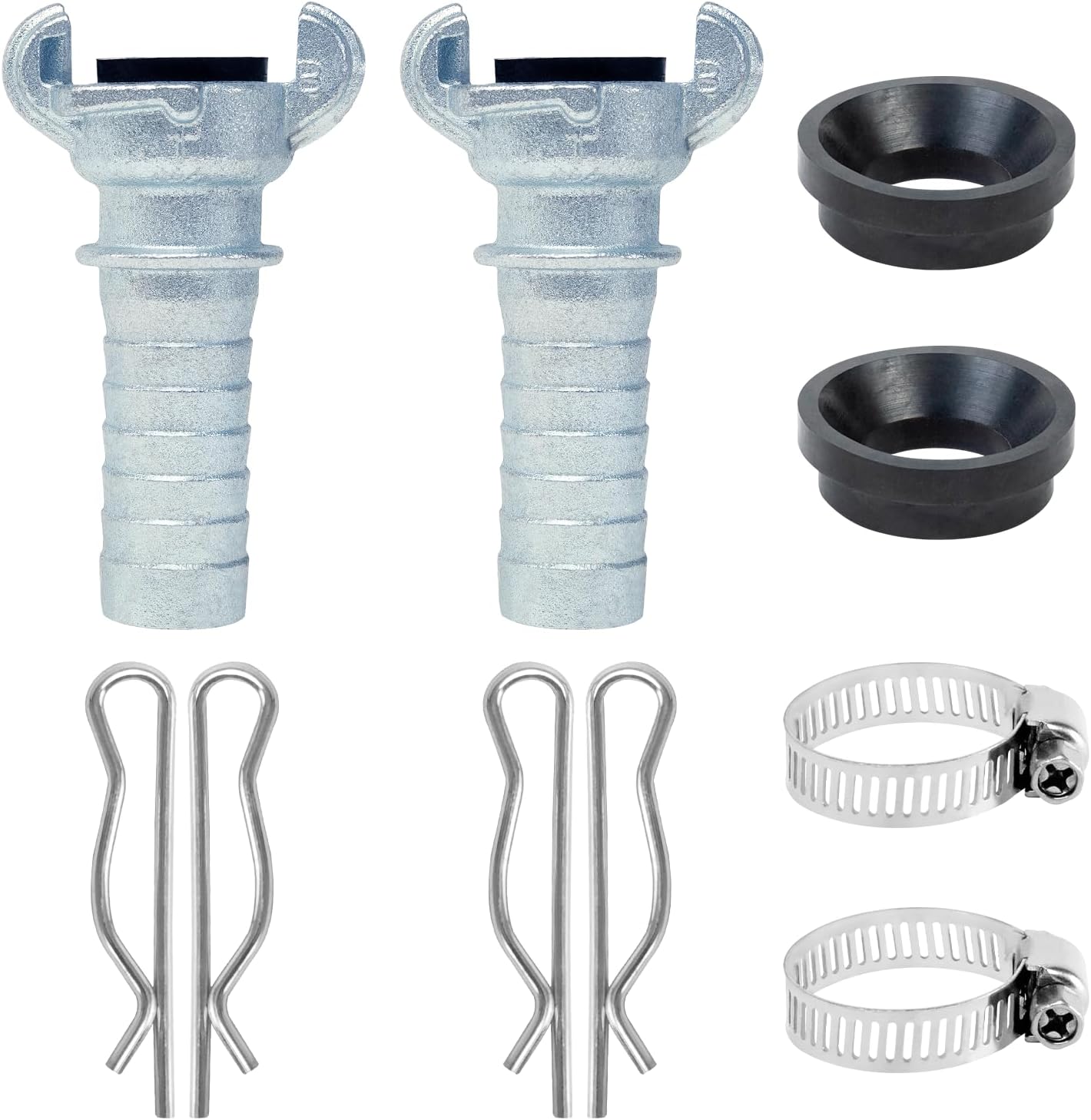 ChillWaves Iron Air Hose Fitting, 1" Hose Barb 2 Lug Universal Coupling ...