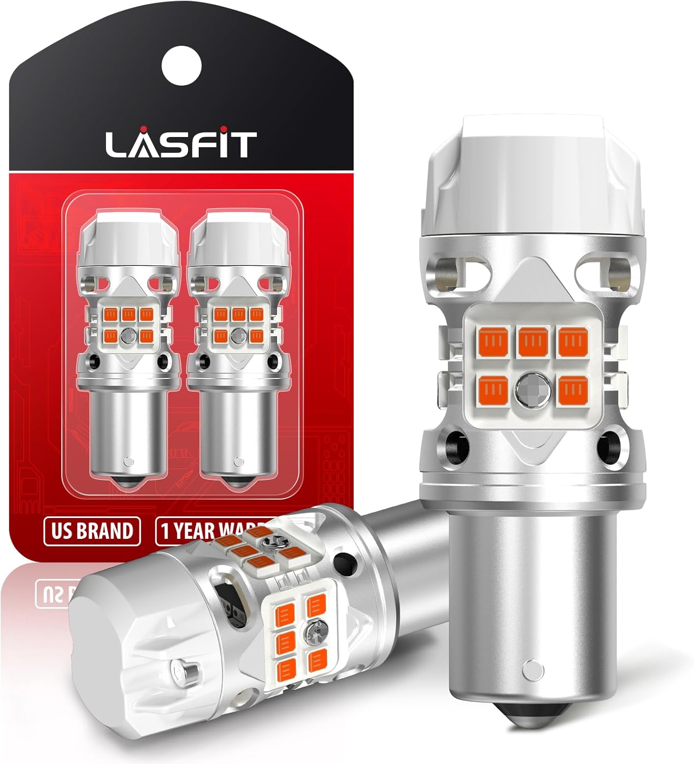 Amazon.com: LASFIT T3 7507 LED Bulb Amber, PY21W BAU15S Canbus Ready ...