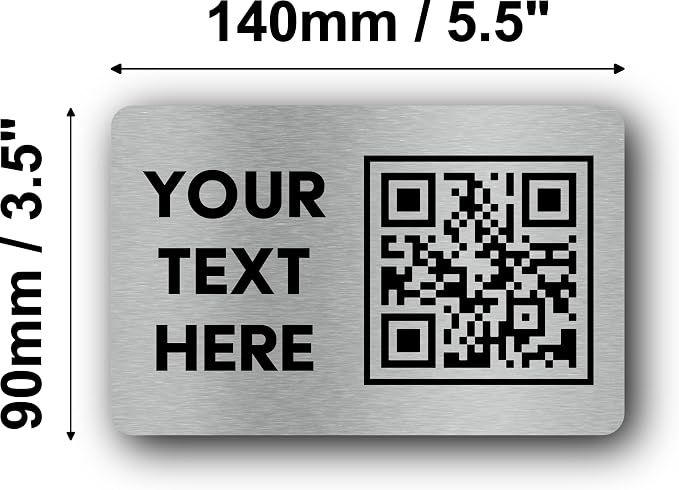Personalised QR Code Sign – Custom Aluminium Plaque 140mm x 90mm with ...