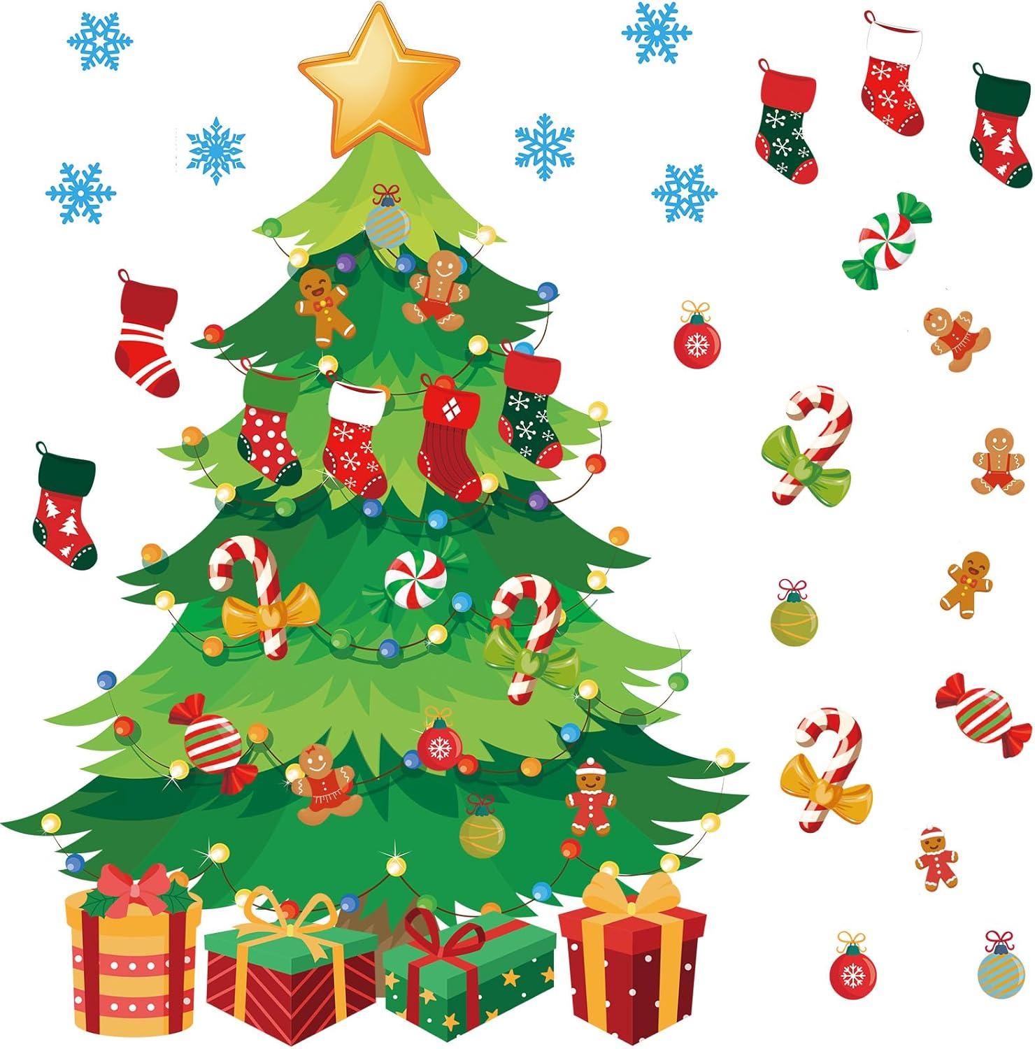 Amazon.com: Tatuo 125 Pcs Big Christmas Tree Bulletin Board Set 47 x 46 ...