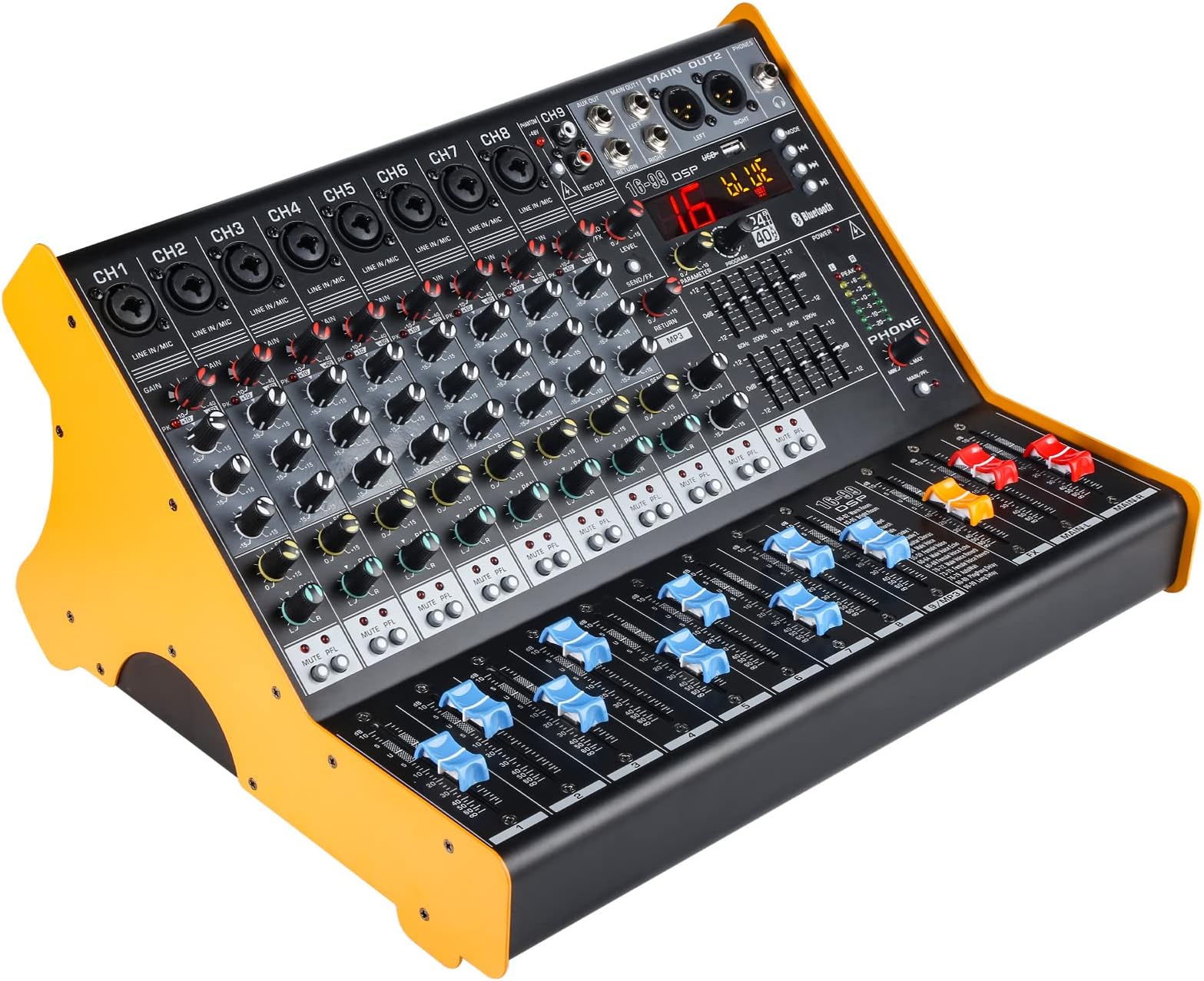 Amazon.com: Mixers Audio 9 Channel Mixer, Dj Mixer Board Mixer Audio ...