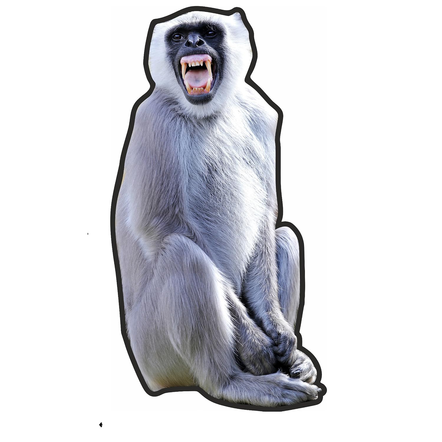 Self-Adhesive Wallkriti Langoor Cutout Monkey Wall Sticker, Scare ...