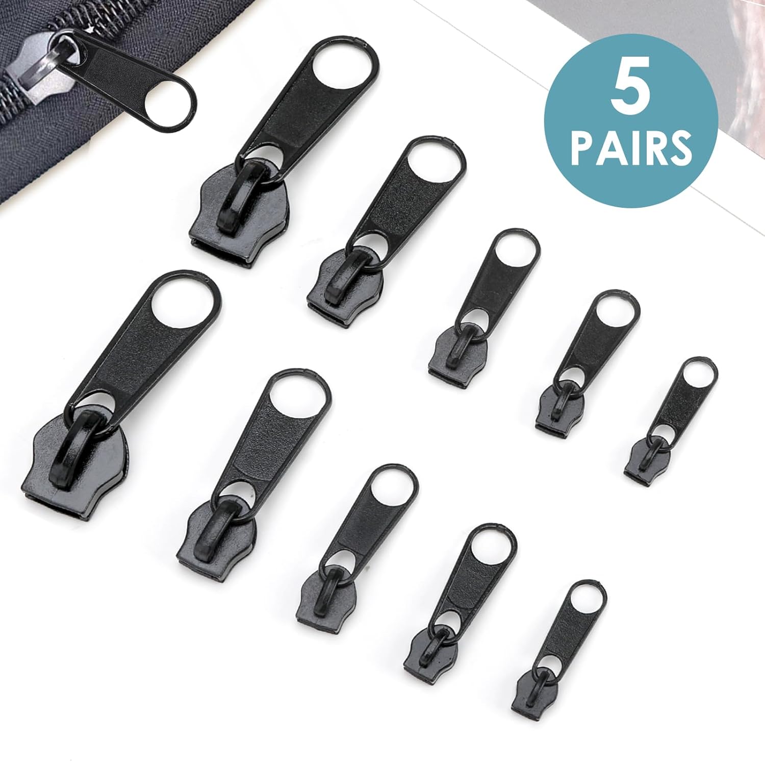 10 Pcs Zipper Pull Replacement Zipper Repair Kit, Metal Zipper Slider ...
