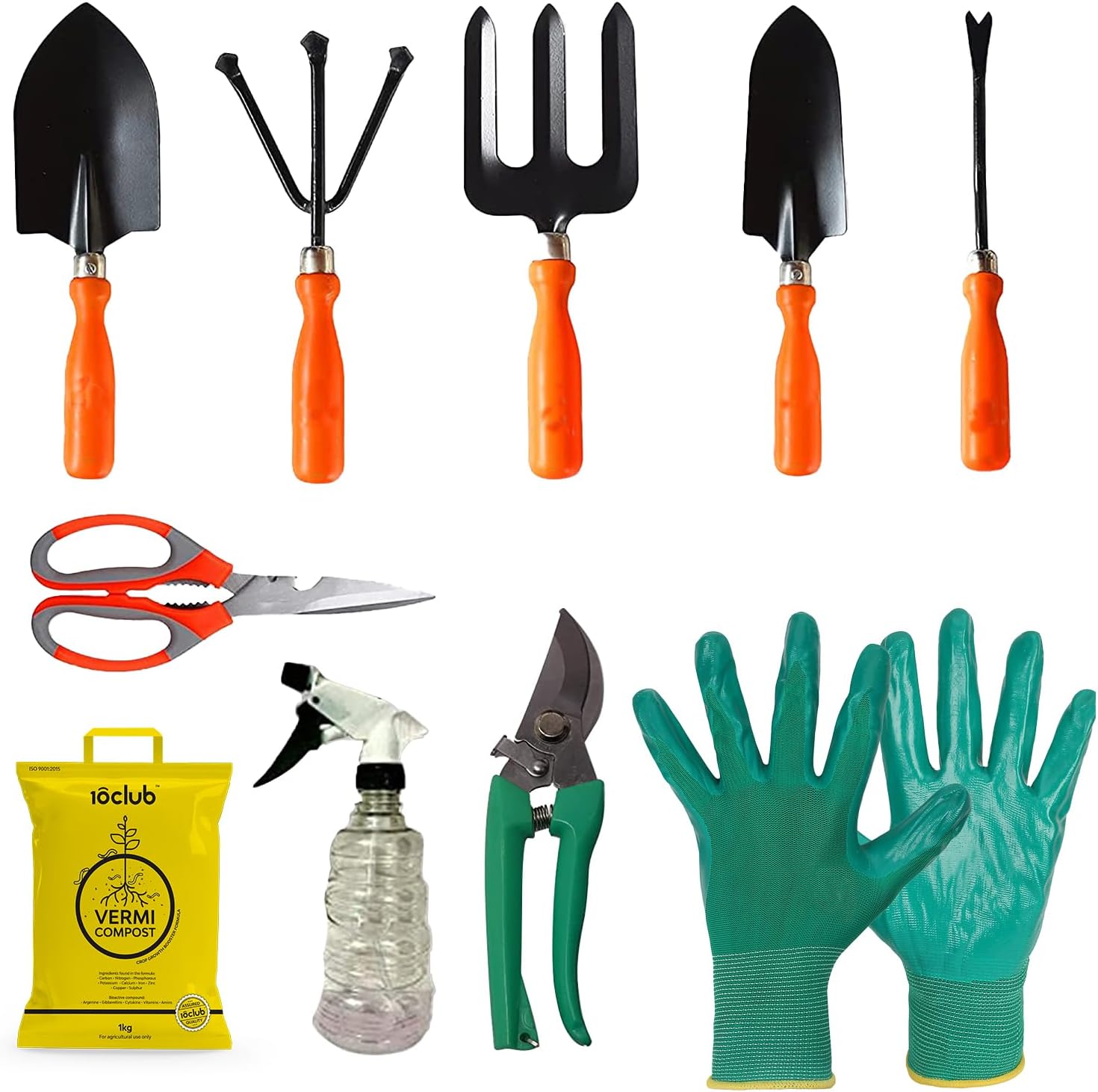 Kraft Seeds by 10CLUB Plant Care Tool Kit - 10 Pcs (Scissors, Pruner ...