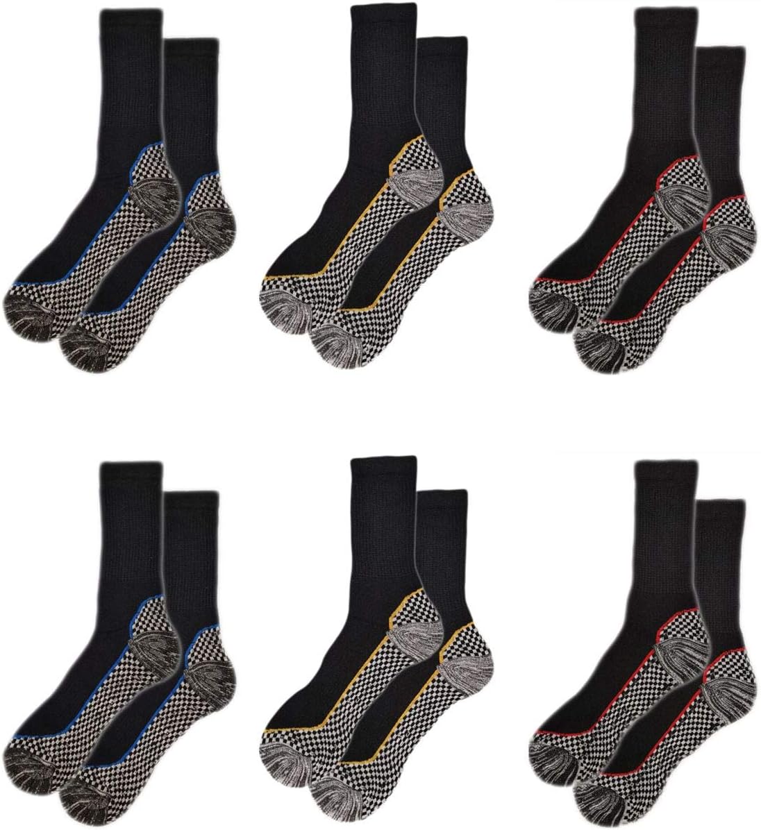 Sock Stack Work Socks 6 Pairs Of Men's Bamboo Breathable Anti Sweat ...