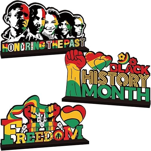 Amazon.com: Black History Month Decorations Table Centerpiece 3pcs ...