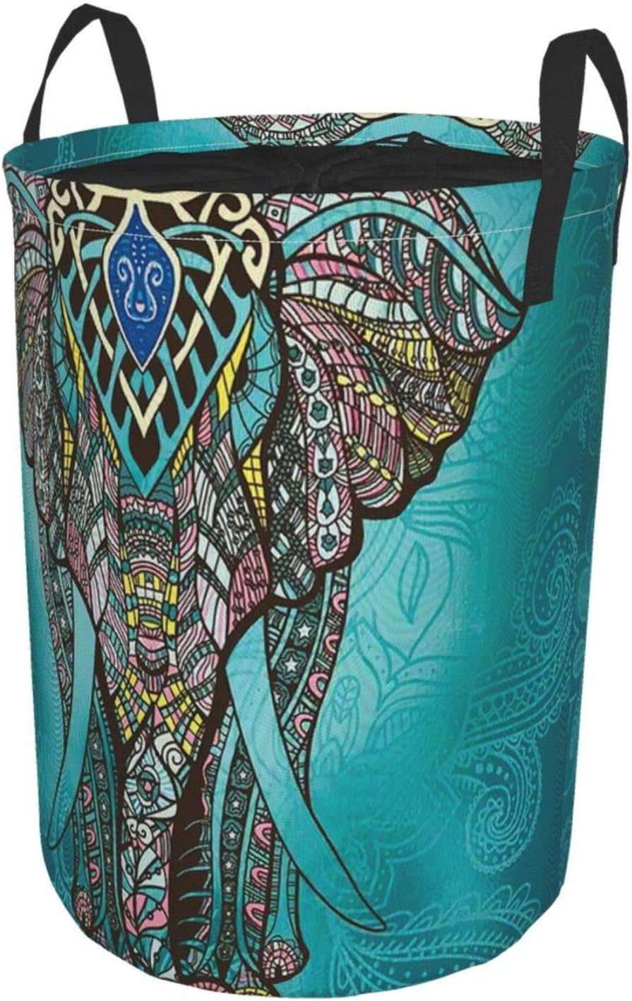 Amazon.com: Janrely Large Round Storage Basket with Handles,Elephant ...