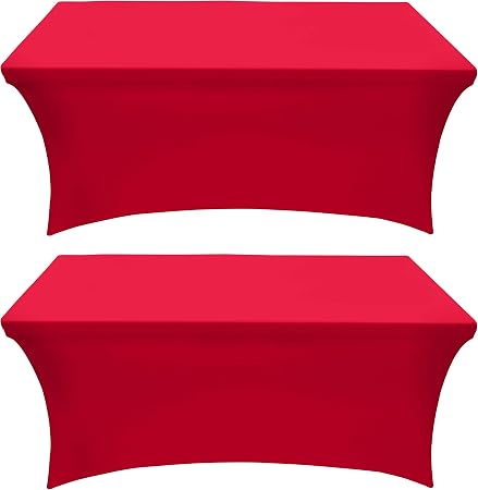 Amazon.com: Utopia Kitchen Spandex Tablecloth 2 Pack [6FT, Red] Tight ...