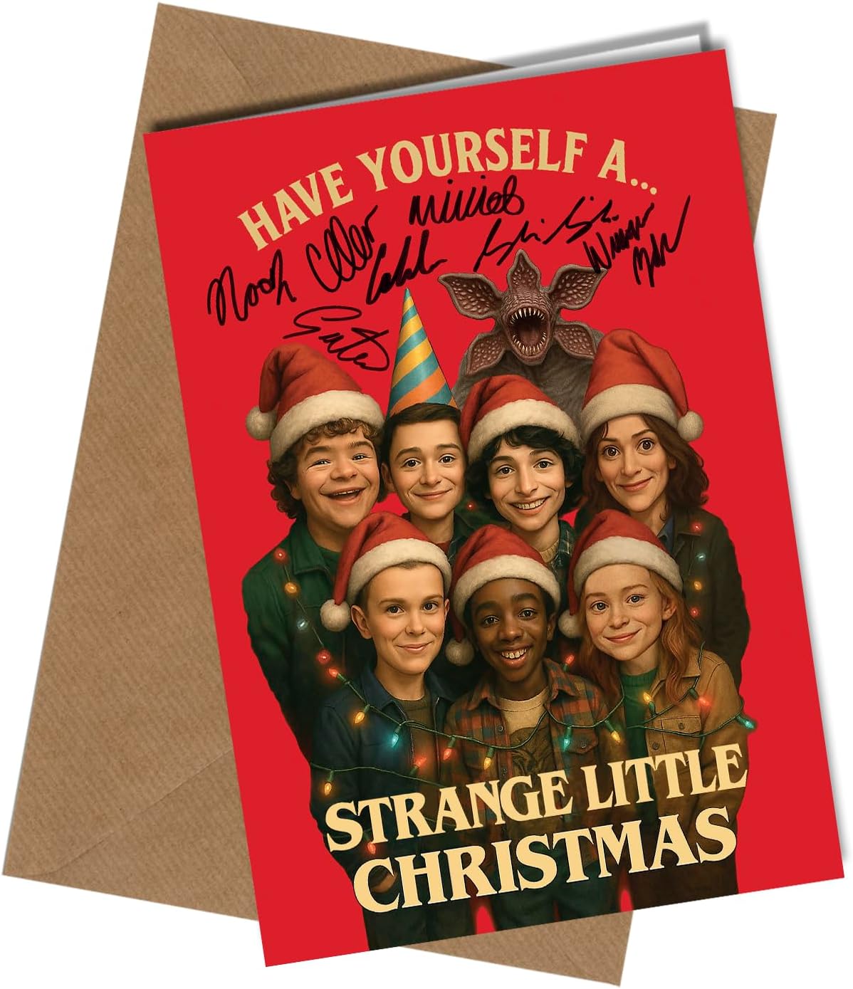 Stranger Things Christmas Card – Autographed Cast Reproduction Design ...