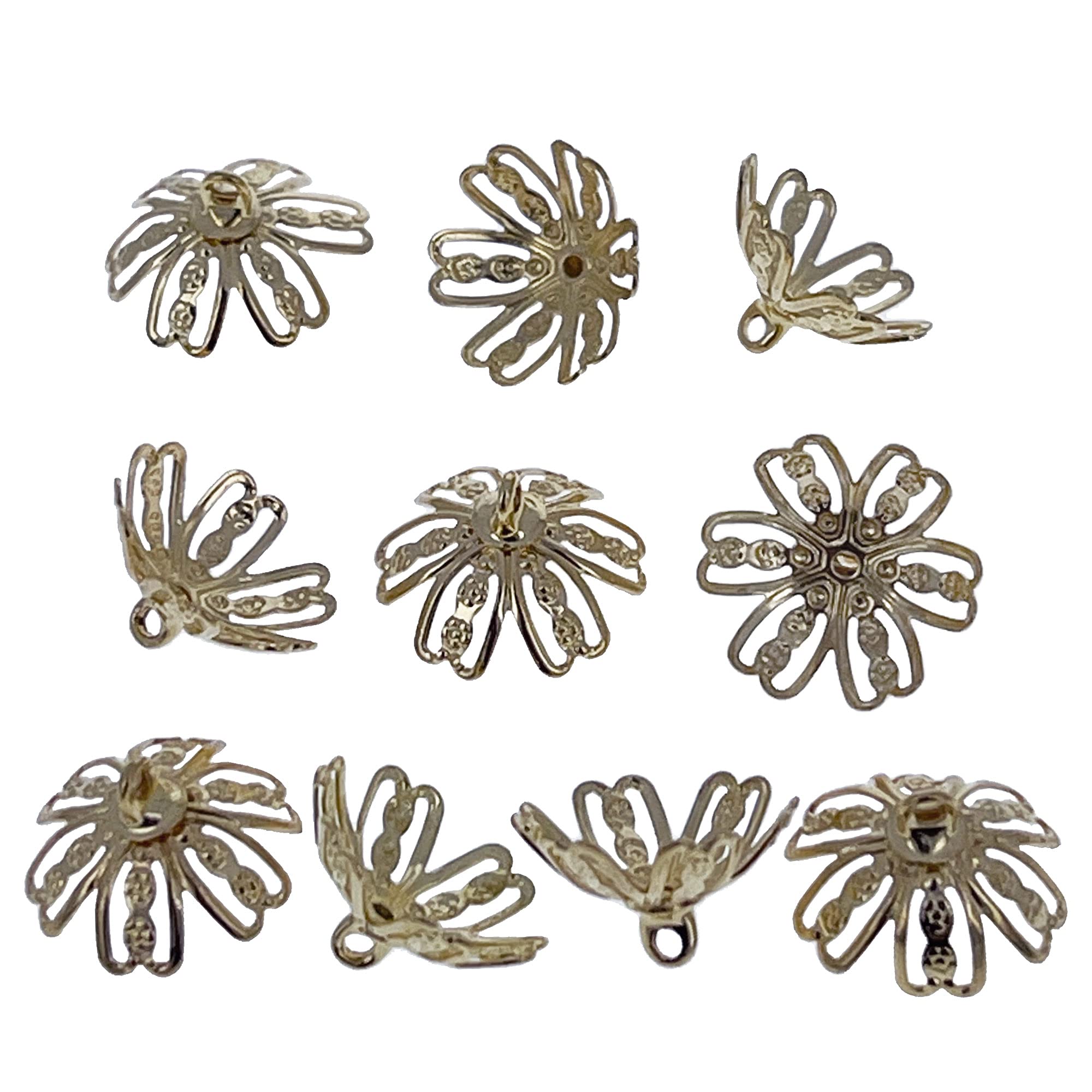 Amazon.com: 10 Large Gold Tone Metal Ornament Caps - Ball or Egg Top ...