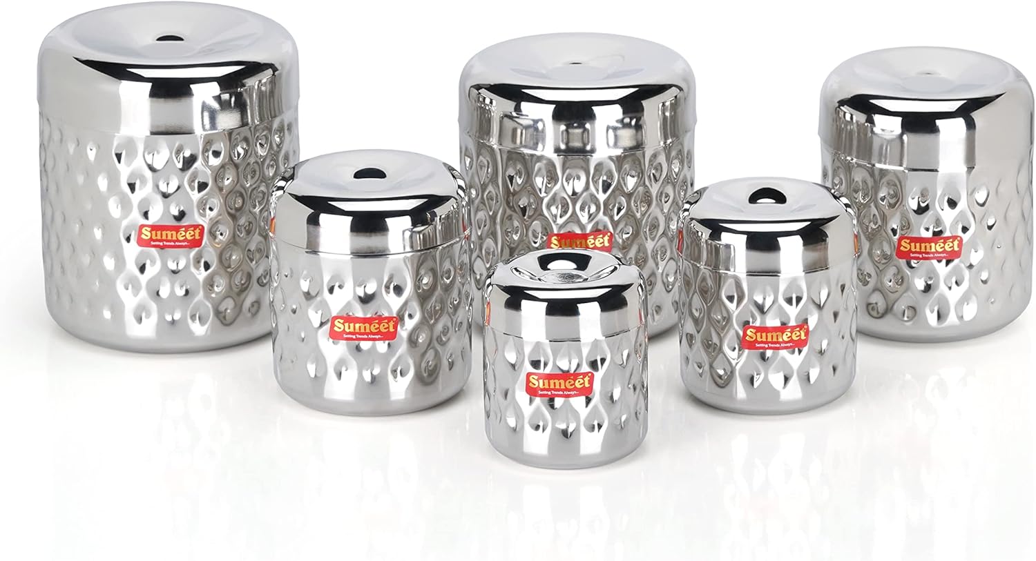 Amazon.com: Sumeet Stainless Steel Vertical Utility Canisters/Ubha ...
