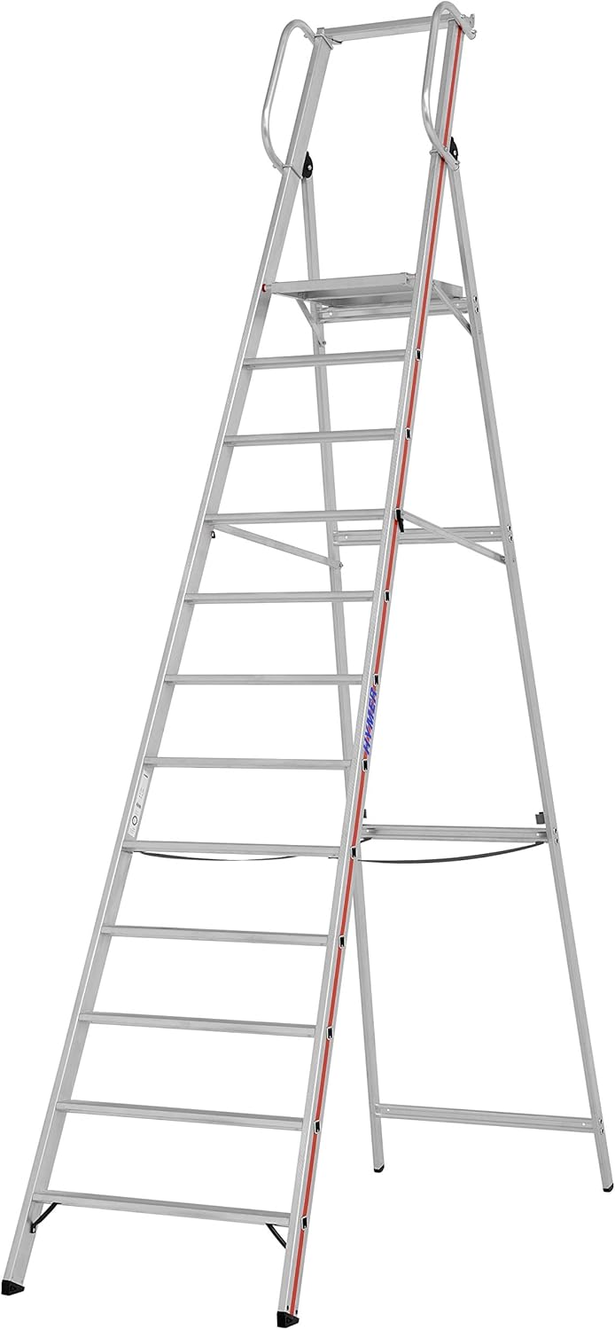 Hymer 808012 Platform Ladder with Handrail, 12 Steps : Amazon.co.uk ...