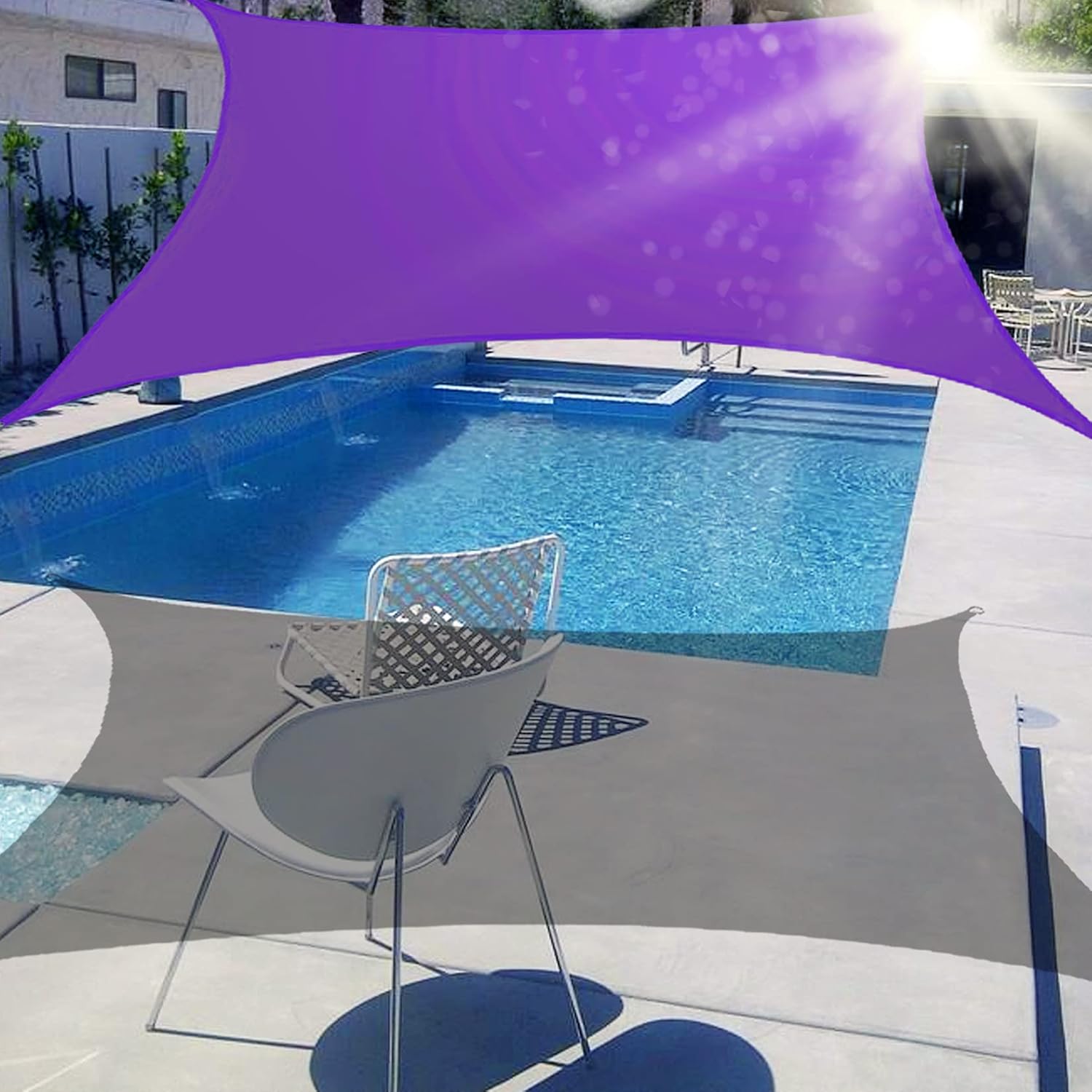 Sun Shade Sail Rectangle, UV Block Shade Cloth Canopy Pergolas Top ...