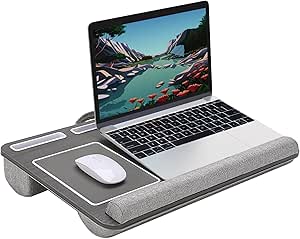 Desire2 Wooden Left Handed Computer Lap Desk with Cushions | Ergonomic ...