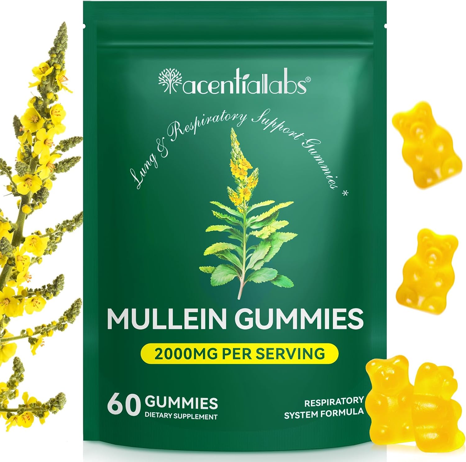 Amazon.com: FANSHI Mullein Gummies, Mullein Gummies for Lung, Mullein ...