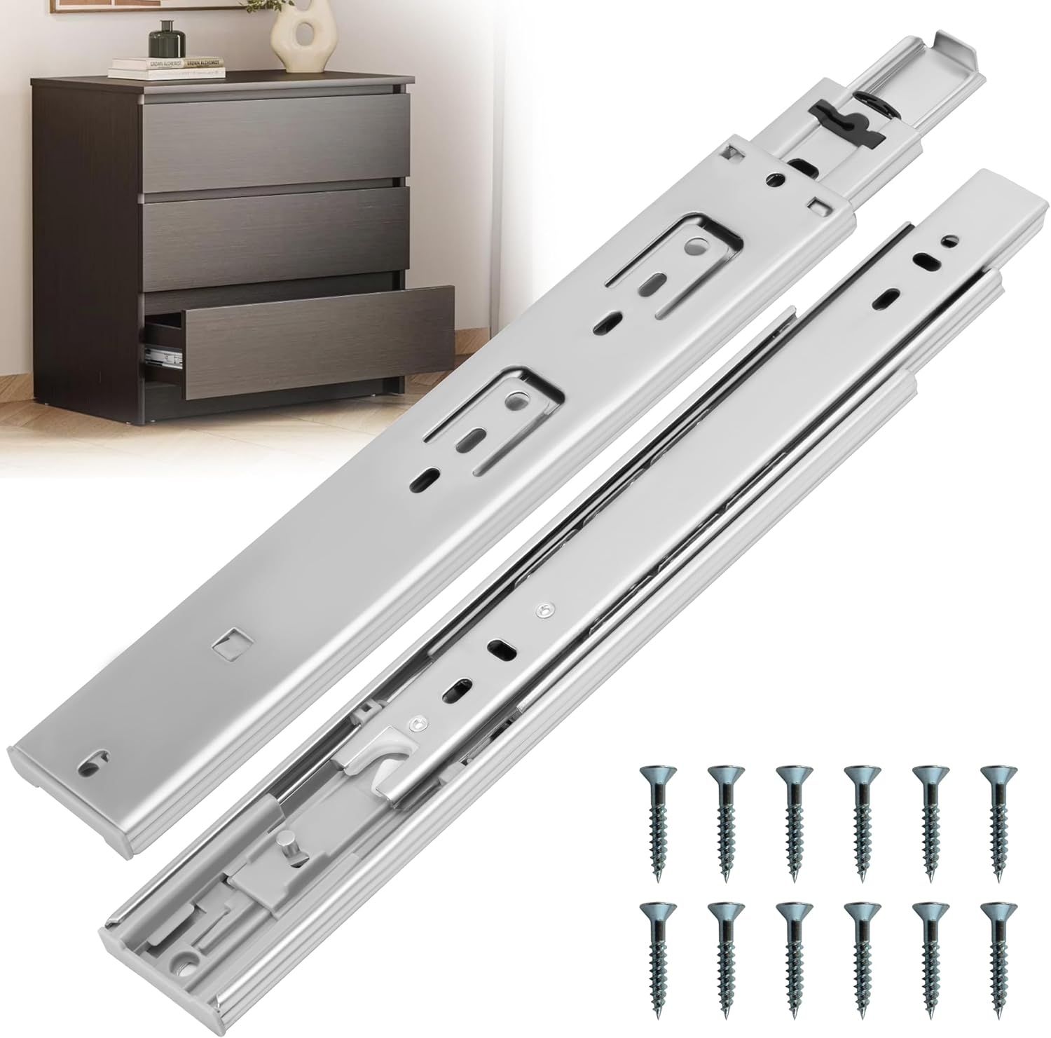 Ourshom Drawer Slides Soft Close 22 Inches – Side Mount, Heavy Duty ...