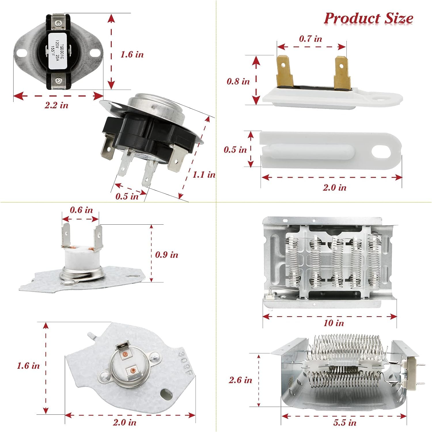 Snapklik.com : W10724237 3403585 279838 Dryer Heating Element-for ...