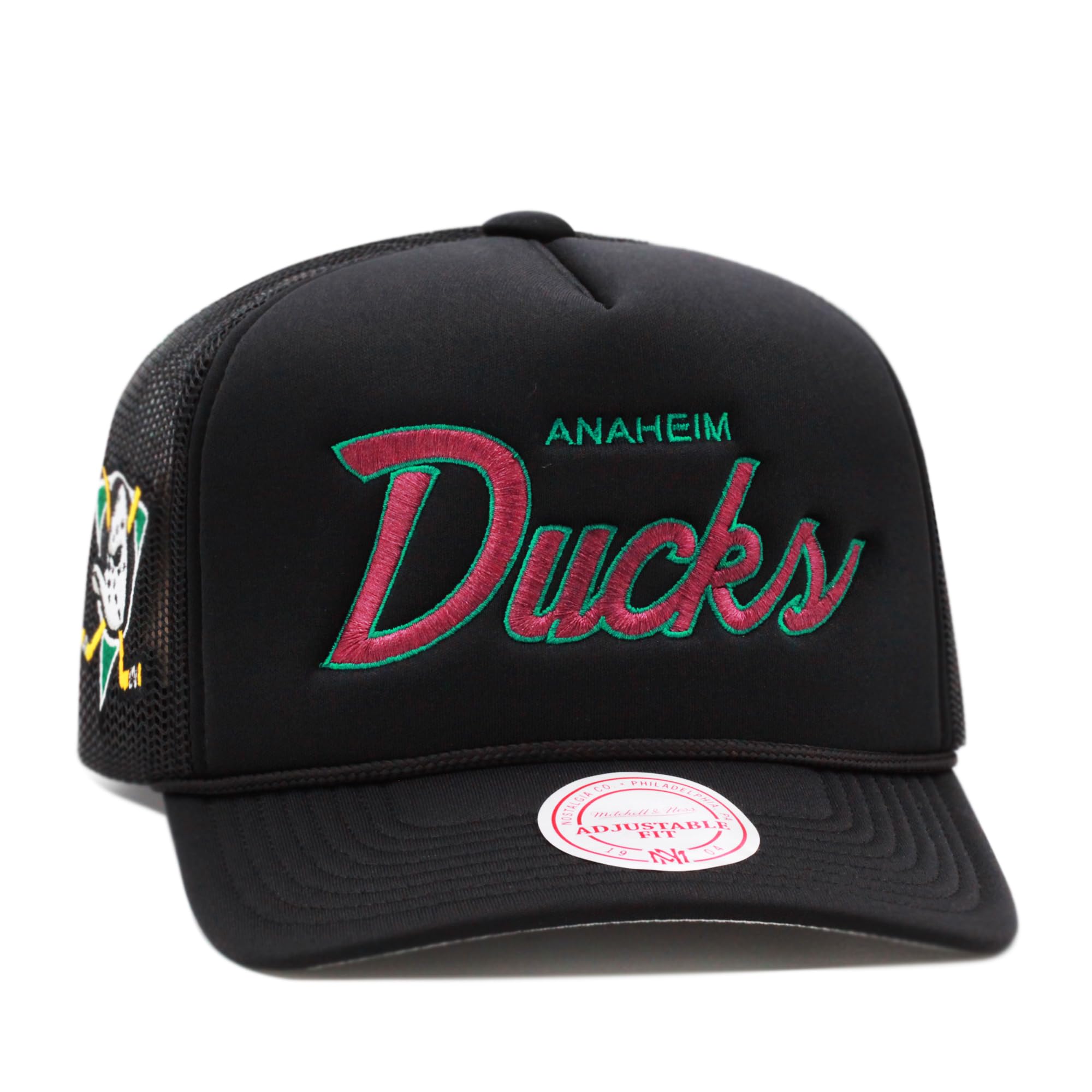 Amazon.com: Mitchell & Ness Anaheim Ducks NHL Script Trucker Mesh ...