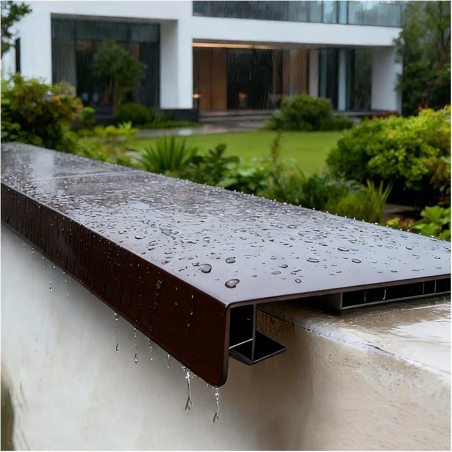 Garden Wall Capping Plate with Light Strip Channels, Drip Line for ...