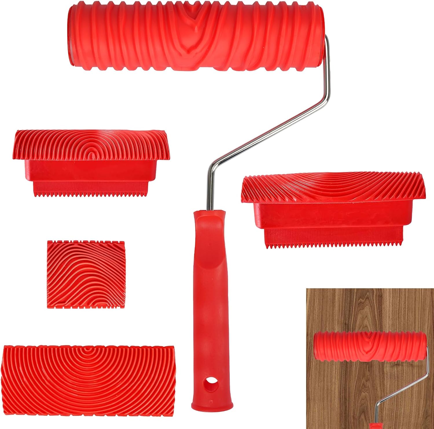Wood Graining Tool, Soft Rubber Wood Grain Tool Set Wood Grain Painting ...