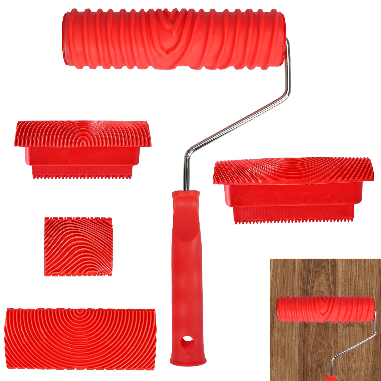 Wood Graining Tool, Soft Rubber Wood Grain Tool Set Wood Grain Painting ...