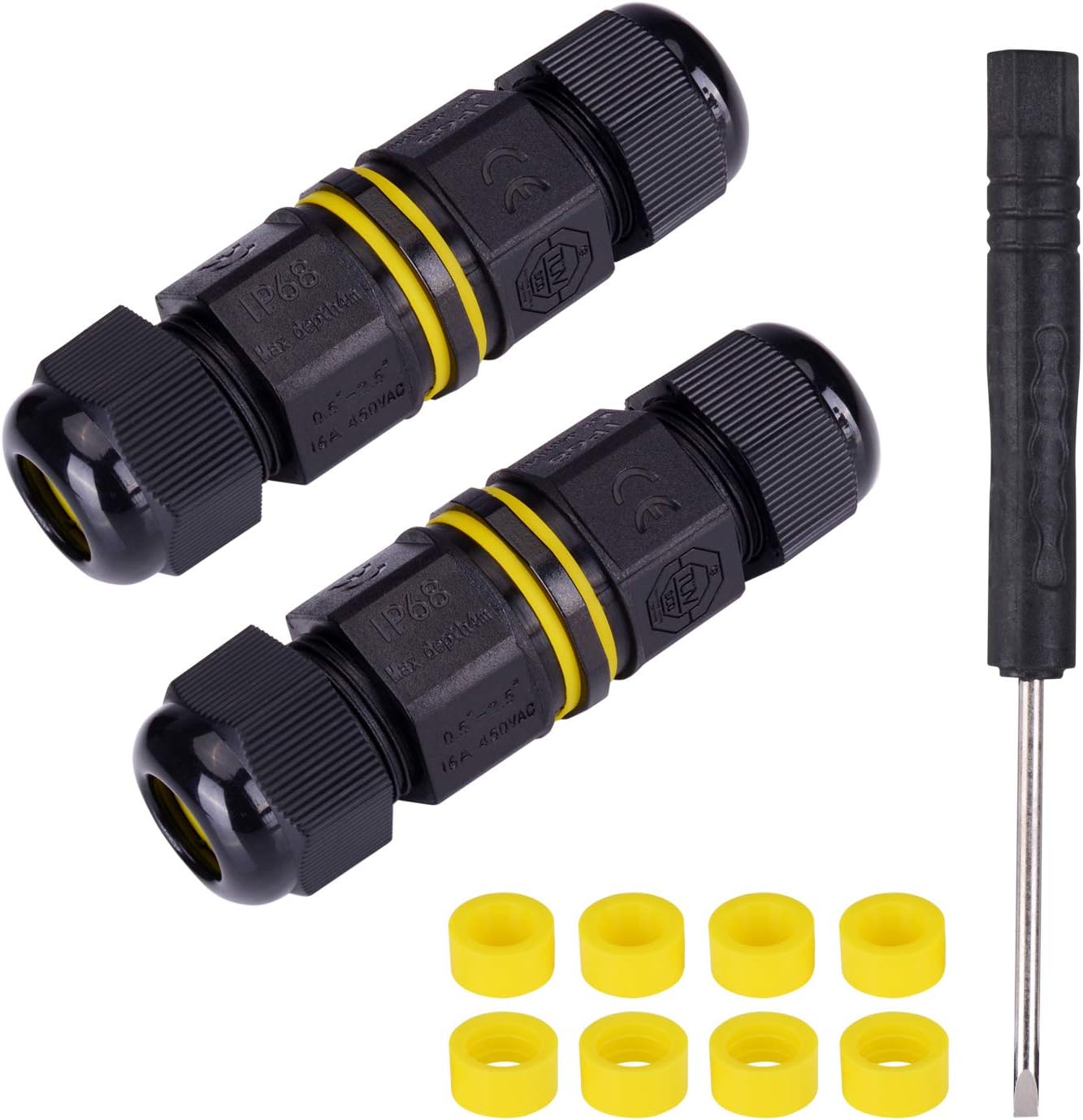 Kabelverbinder 2 Stück IP68 Wasserdicht Kabelverbinder Kabelverbinder 3 ...