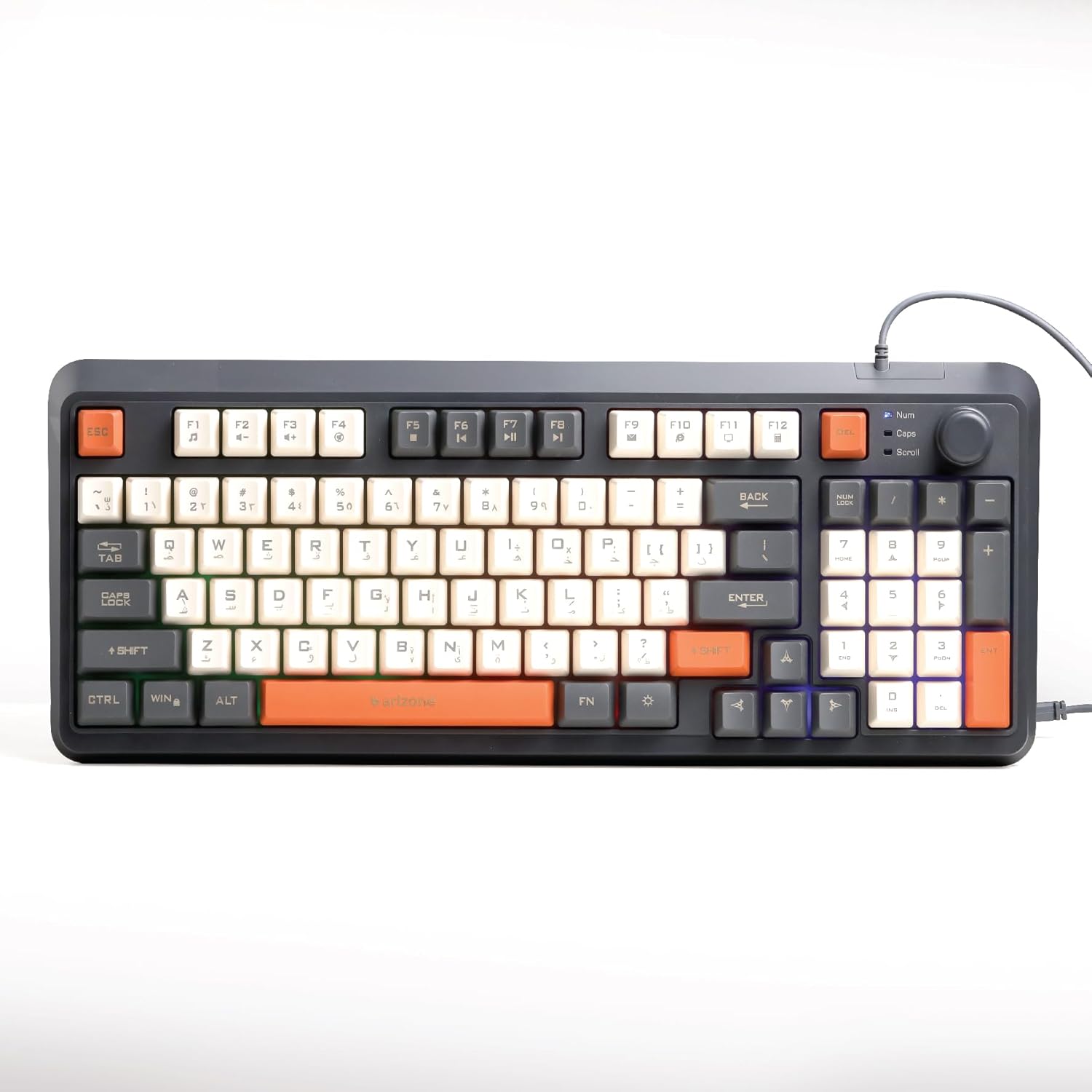 ARIZONE Gaming Keyboard RGB Light Mechanical Keyboard USB Port Luminous ...