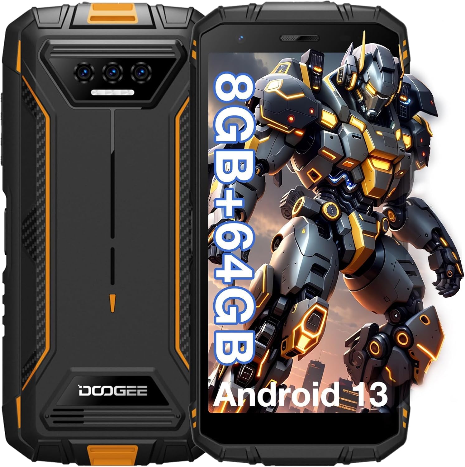 Buy DOOGEE S41T Rugged 2024, 6300mAh battery, 8GB+64GB/1TB expandable ...