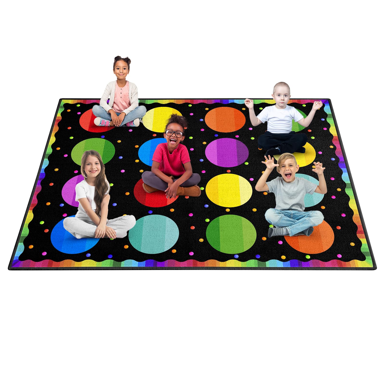Amazon.com: Booooom Jackson Classroom Rug Circle Time Colorful ...