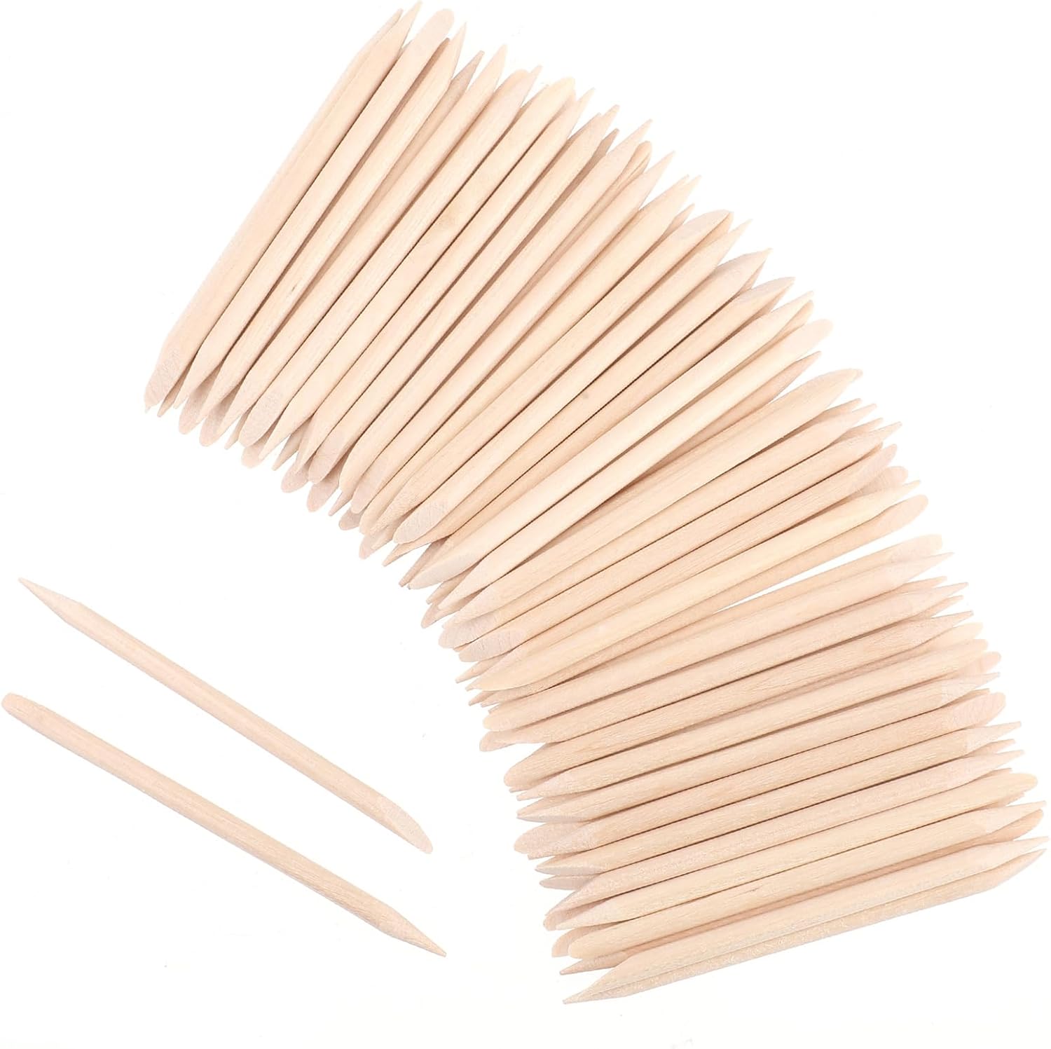 200 Pieces Orange Sticks for Nails Wood Cuticle Pusher Sanding Sticks ...