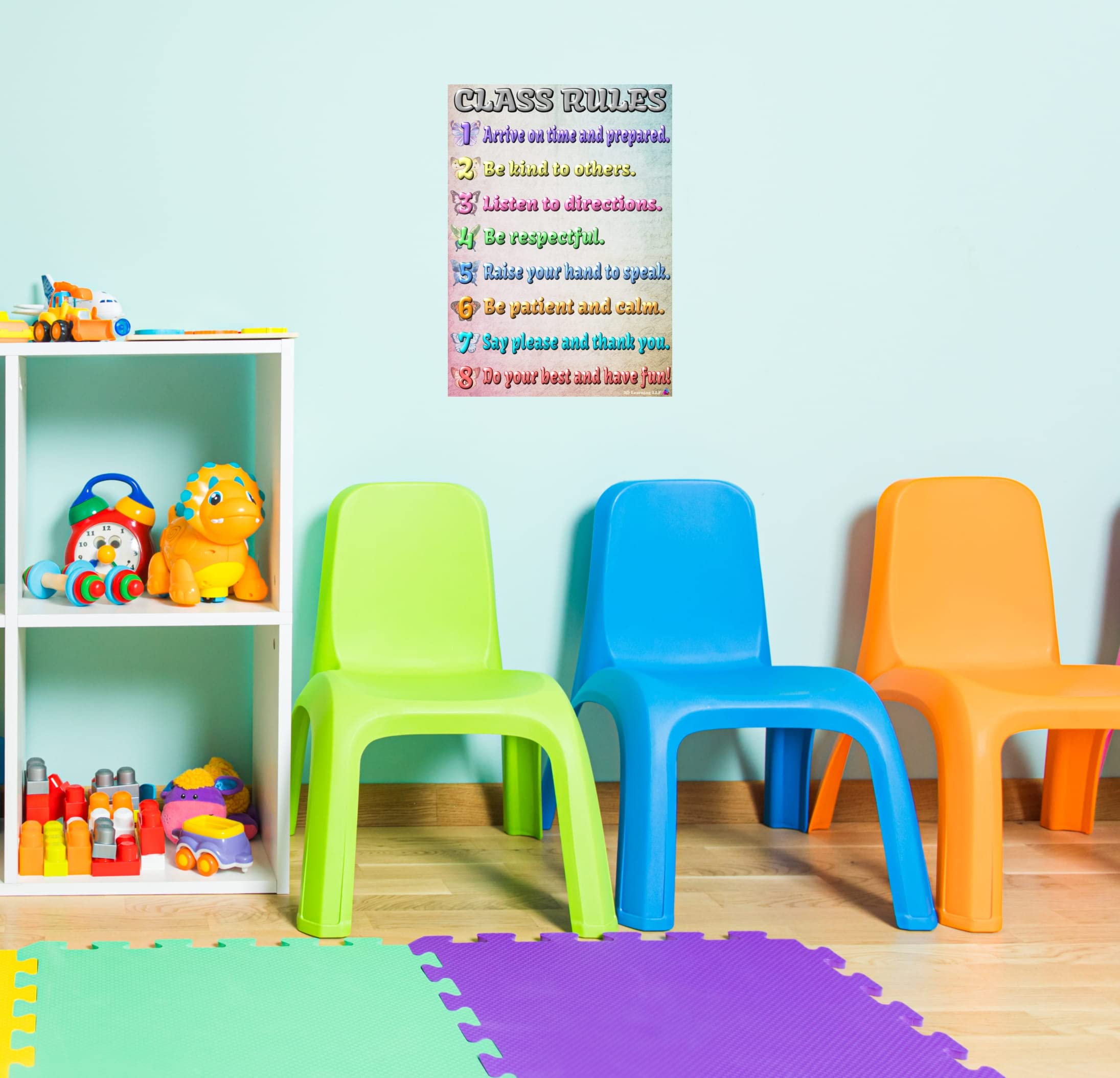 Snapklik.com : Watercolor Class Rules Poster- Laminated, Size 14x195 In ...