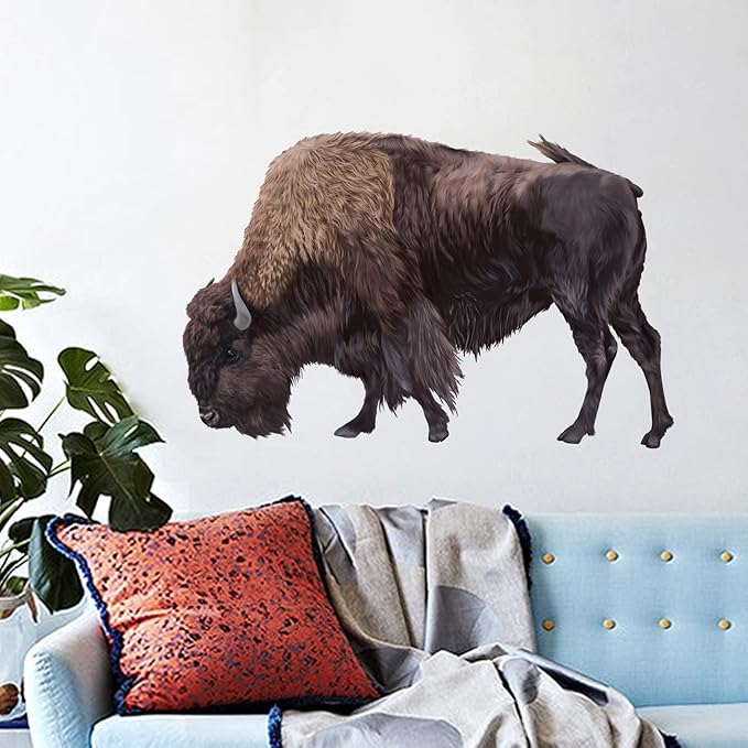 Amazon.com: RoyoLam Lifelike American Bison Wall Decal American ...