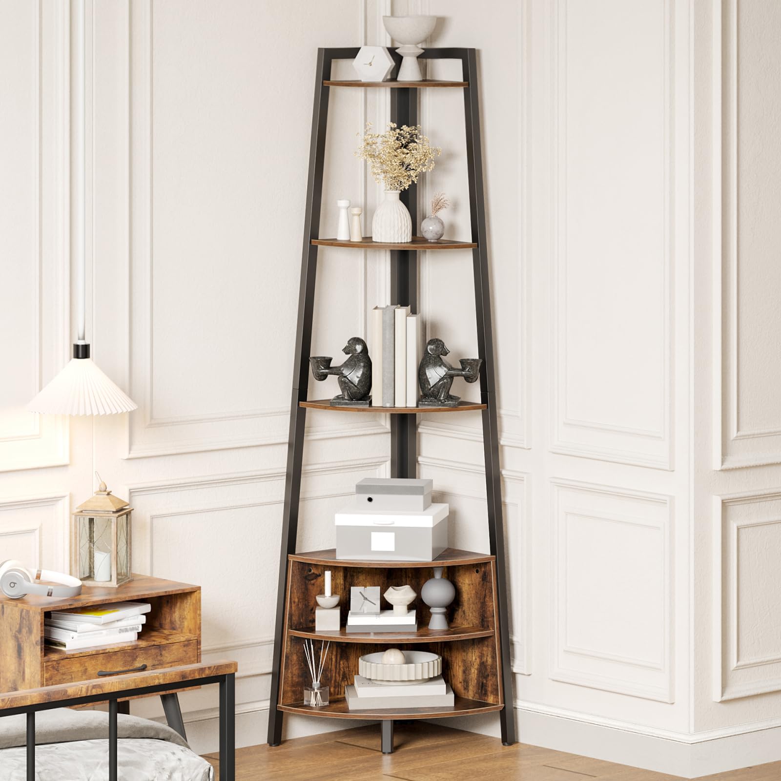 Amazon.com: HOOBRO 6-Tier Corner Shelf, 67 Inch Tall Corner Shelf Stand ...