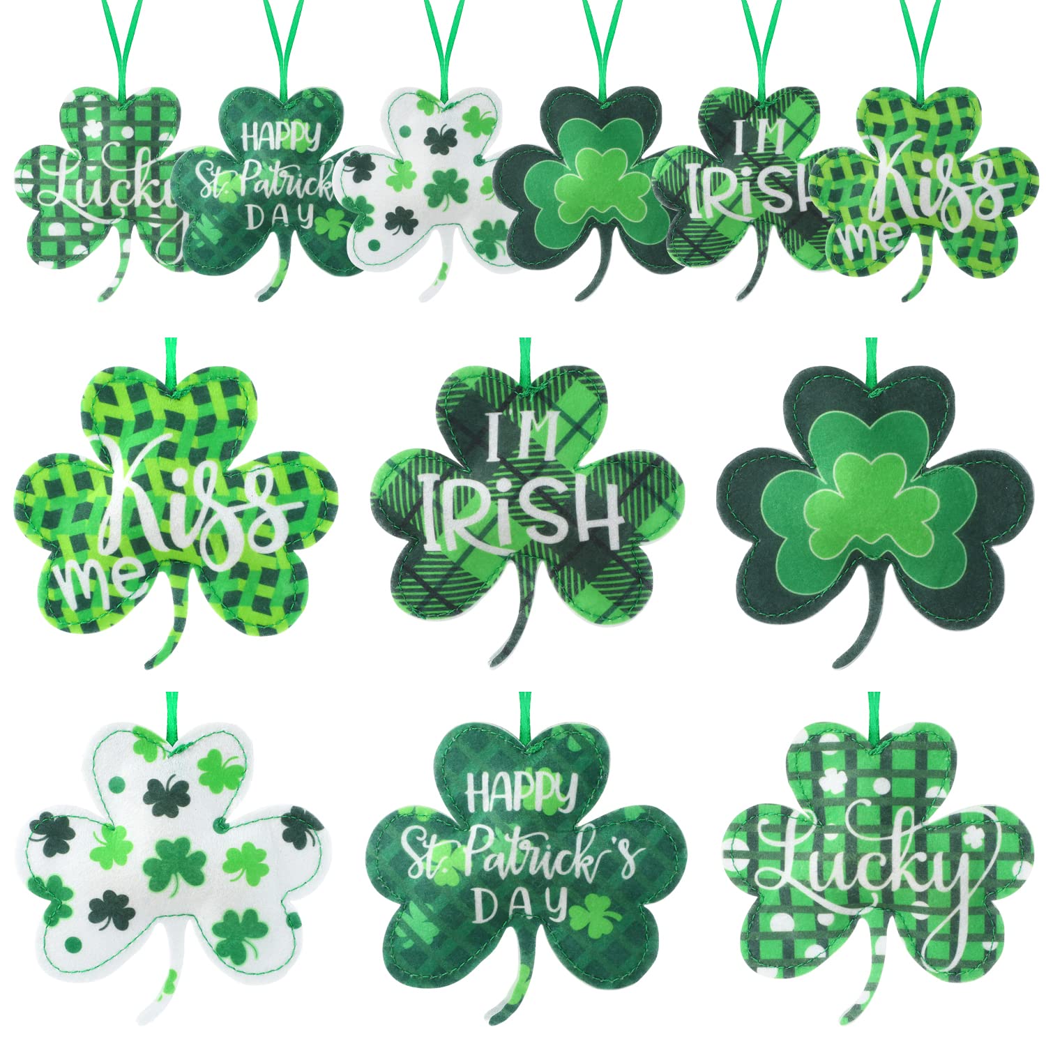 Amazon.com: CCINEE 18Pcs St Patrick's Day Shamrocks Ornaments，Felt Good ...