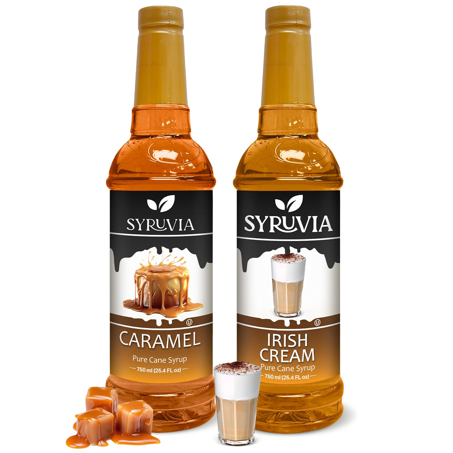 Amazon.com: Syruvia Coffee Syrup Variety Pack - Caramel & Irish Cream ...