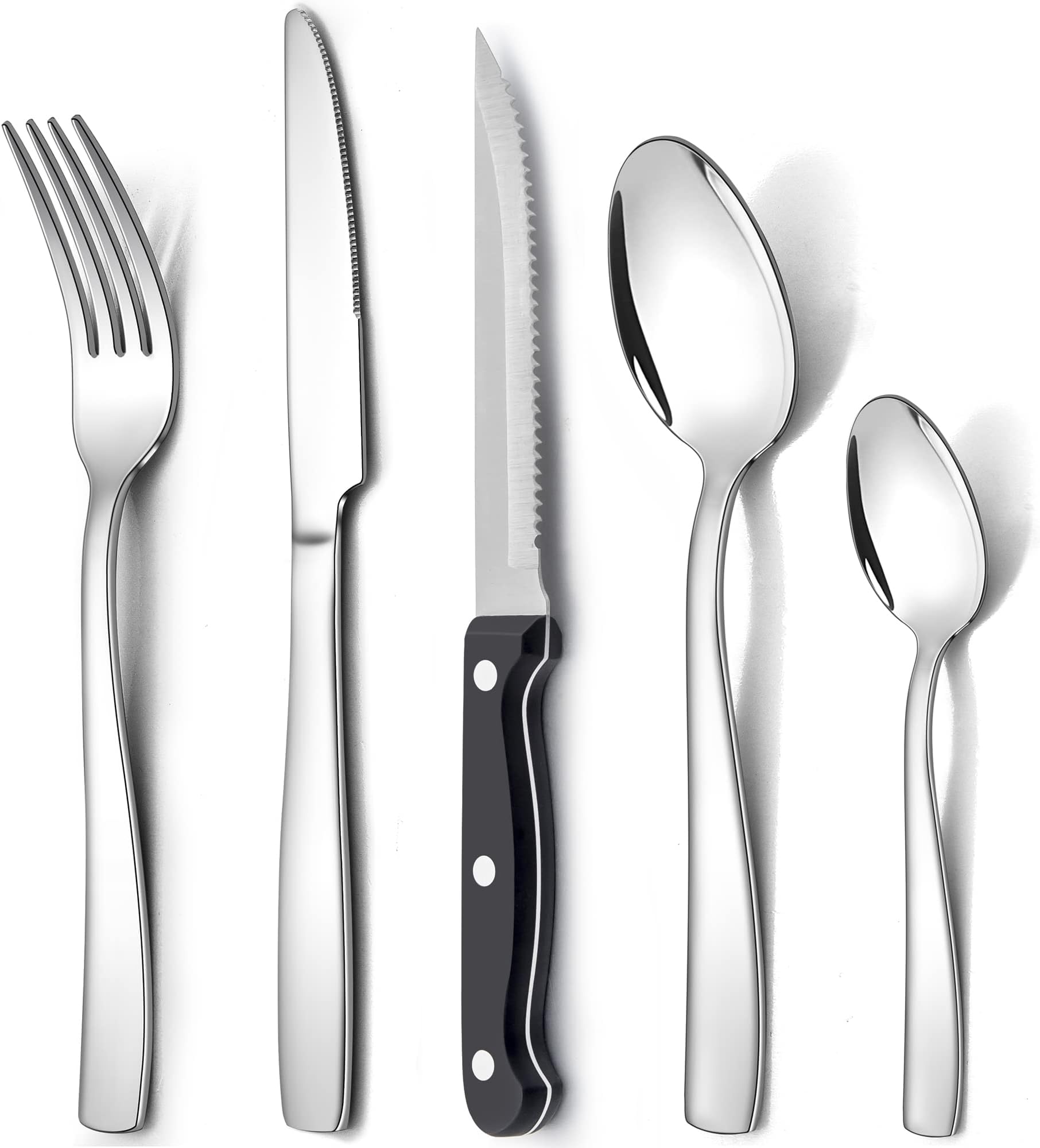 HaWare 24 Piece Cutlery Set, Stainless Steel Flatware Silverware Sets ...