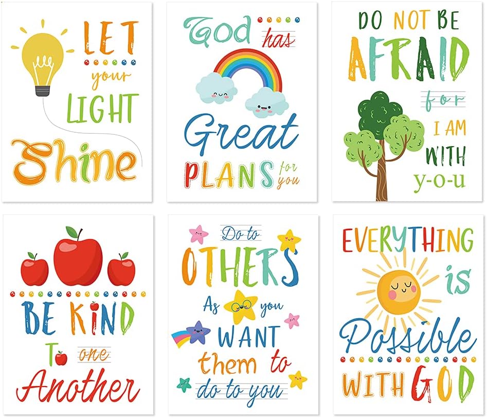 Amazon.com: HLNIUC Rainbow Art Print,Kids Colorful Inspirational Quote ...