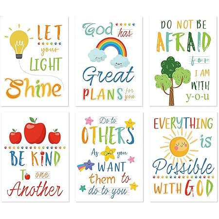 Amazon.com: Rainbow Art Print,Kids Colorful Inspirational Quote Canvas ...