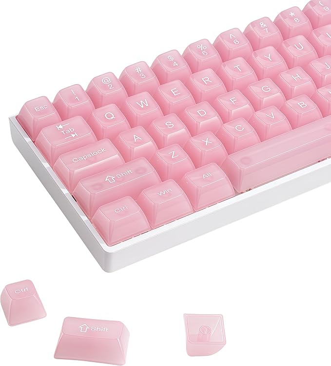 Amazon.com: Pink Jelly keycaps, Clear keycaps 115 Keys Set, MDA Profile ...