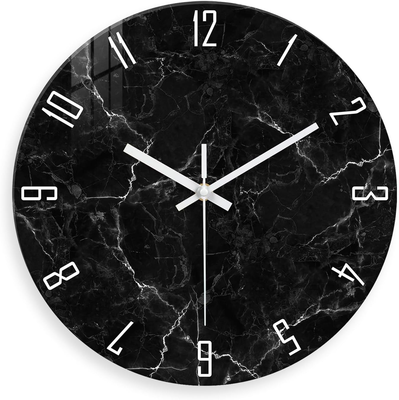 Amazon.com: Fovanxixi Grey Marble Wall Clock Silent Non Ticking 10 Inch ...