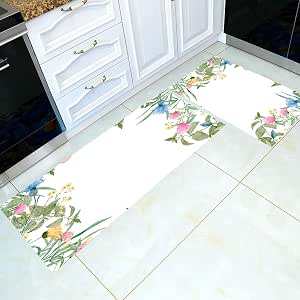 Amazon.com: Floral Anti Fatigue Kitchen Rug Non Slip Kitchen Floor Mats ...