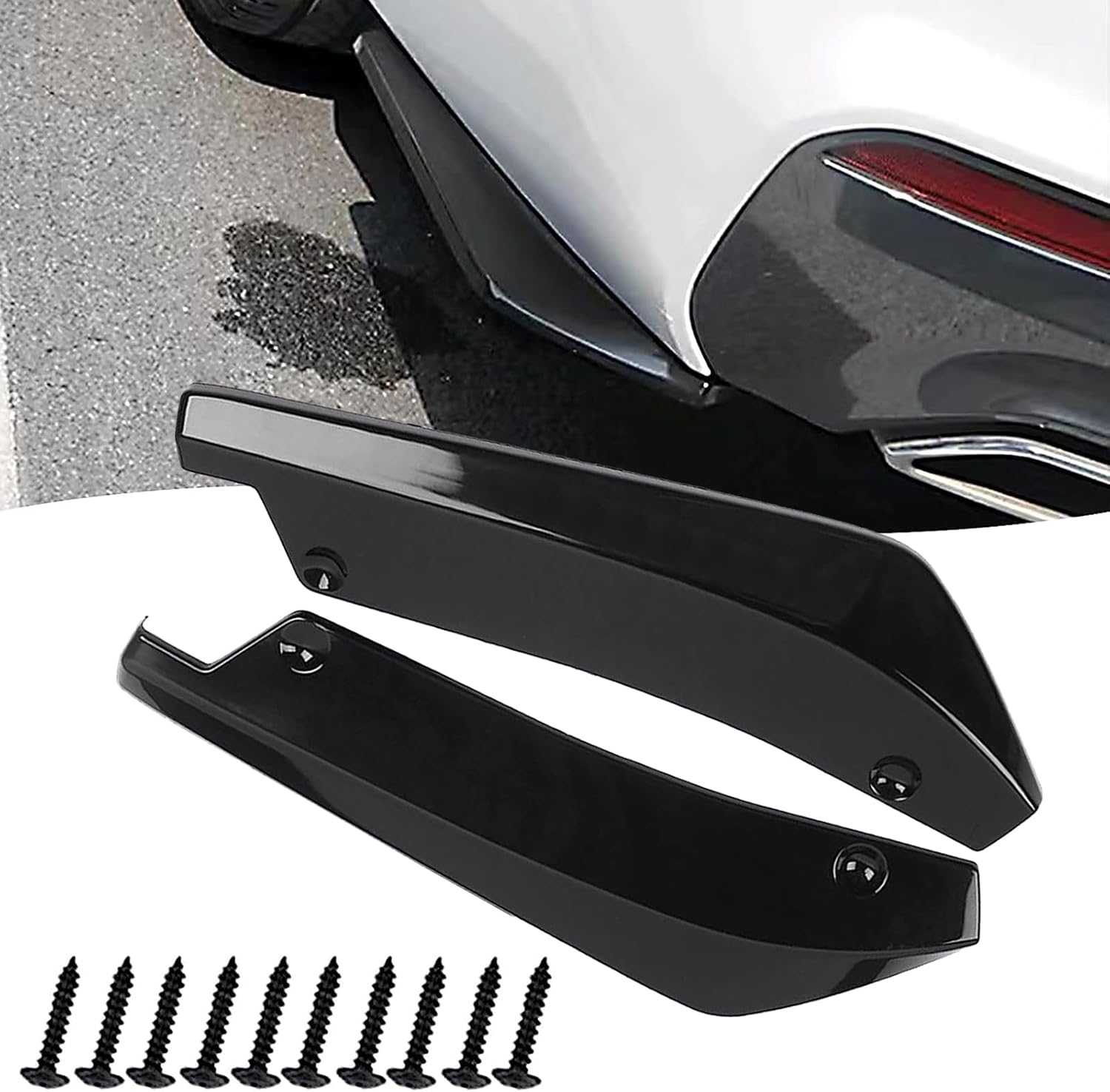 Amazon.com: ZKFAR Pack-2 Car Rear Bumper Guard Diffuser Splitter, Front ...