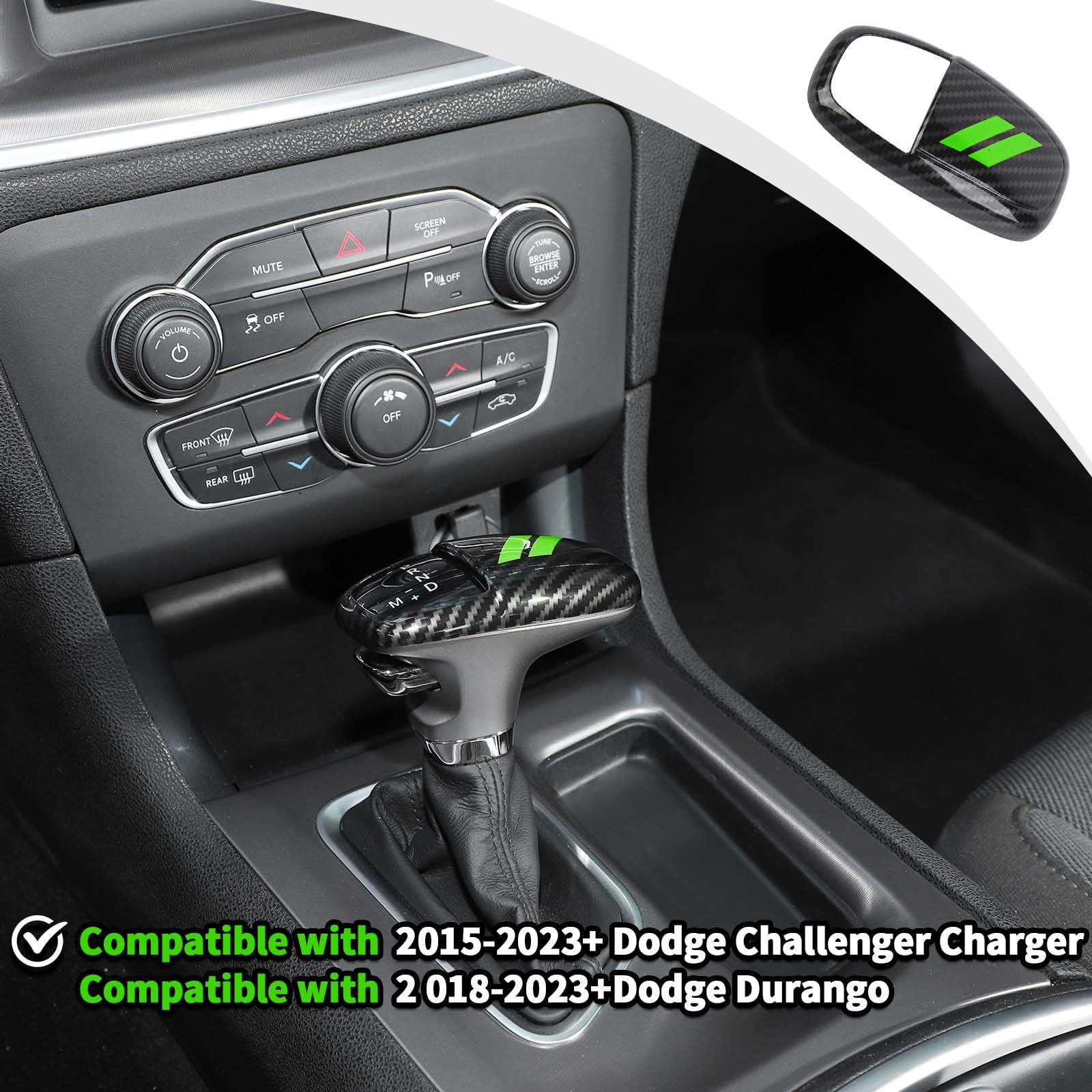 Snapklik.com : Gear Shift Shifter Knobs Cover Trim For 2015-2026+ Dodge ...