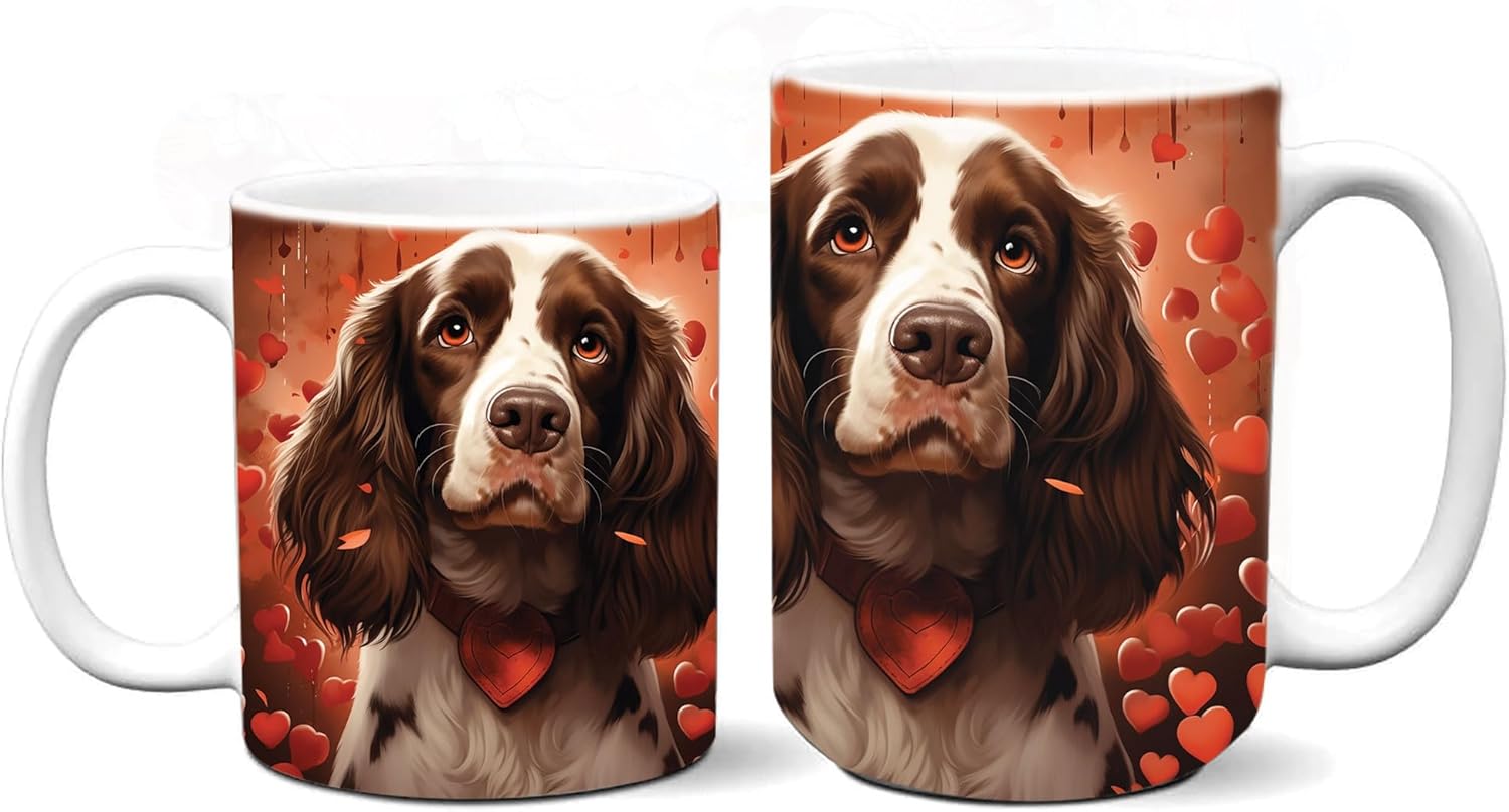 Amazon.com: Valentines English Springer Spaniel dog with hearts around ...