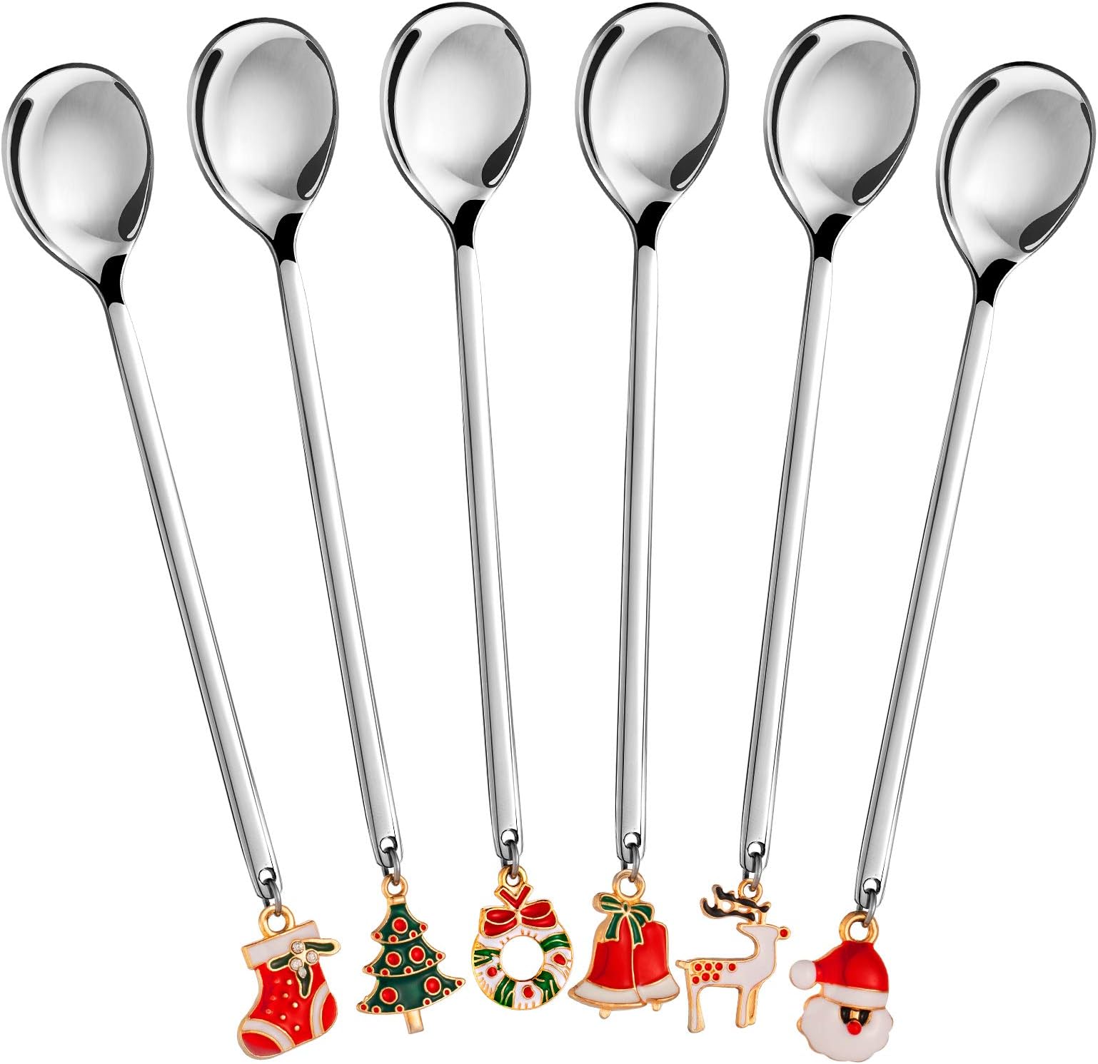 Amazon.com: SLKIJDHFB 8pcs Christmas Coffee Spoons Stainless Steel ...