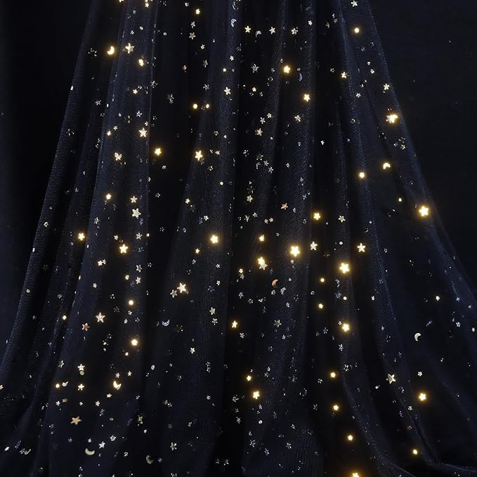 Amazon.com: SHAYUAN 54" x 8 Yards Glitter Tulle Fabric Rolls Golden ...