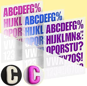 Cysincos 3 Color 3D Puff Heat Transfer Vinyl UV Color Changing Letters ...