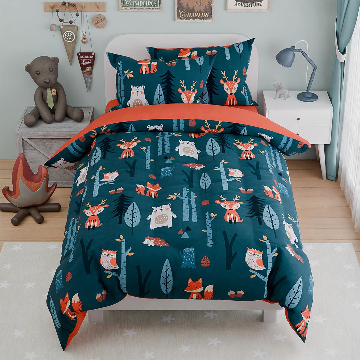 Amazon.com: Woodland Animal Kids Bedding Set for Boys, Ultra Soft ...