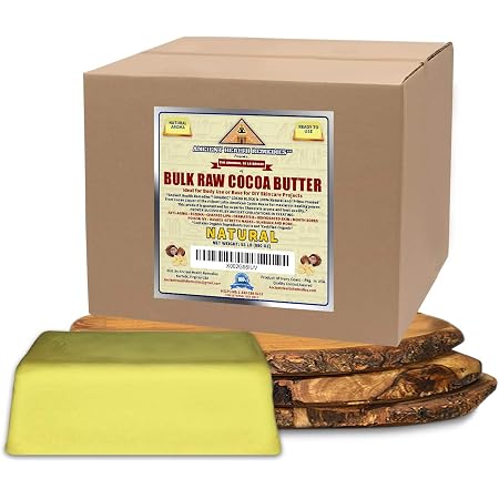 Amazon.com : Organic, Unrefined, Raw NATURAL COCOA (CACAO) BUTTER 1 LB ...
