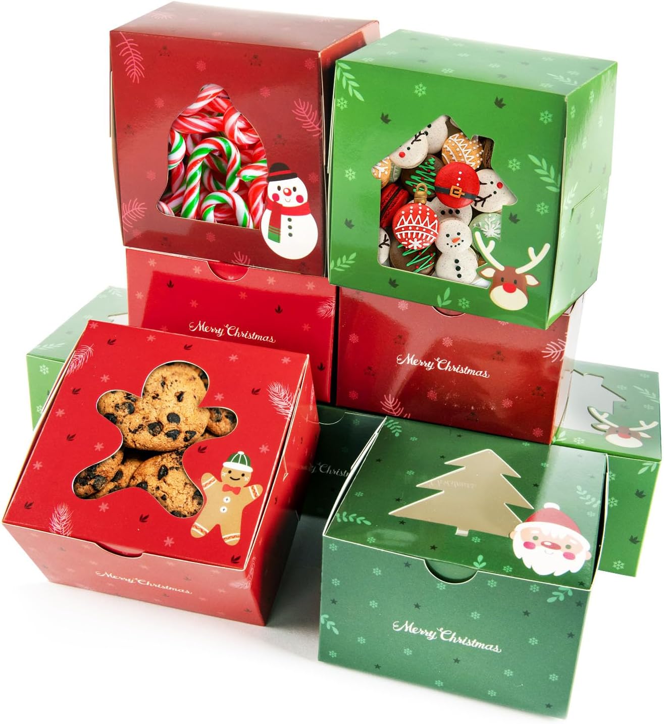 Amazon.com: 20PCS Christmas Cookie Boxes for Gift Giving, 4" x4" x2.5 ...